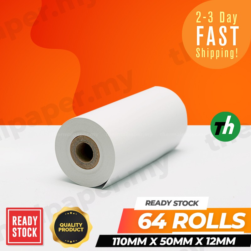 Thermal Paper 110*50 (64 Roll/Box) Thermal Receipt Paper Roll/Resit ...
