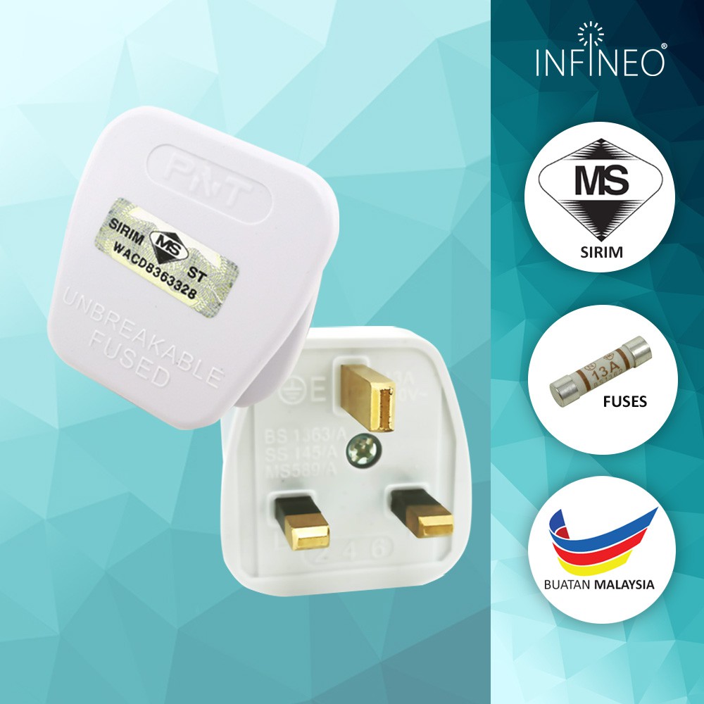 13 Amp 3 Pin Safety Plug Top Socket (Original With Sirim Approved ...