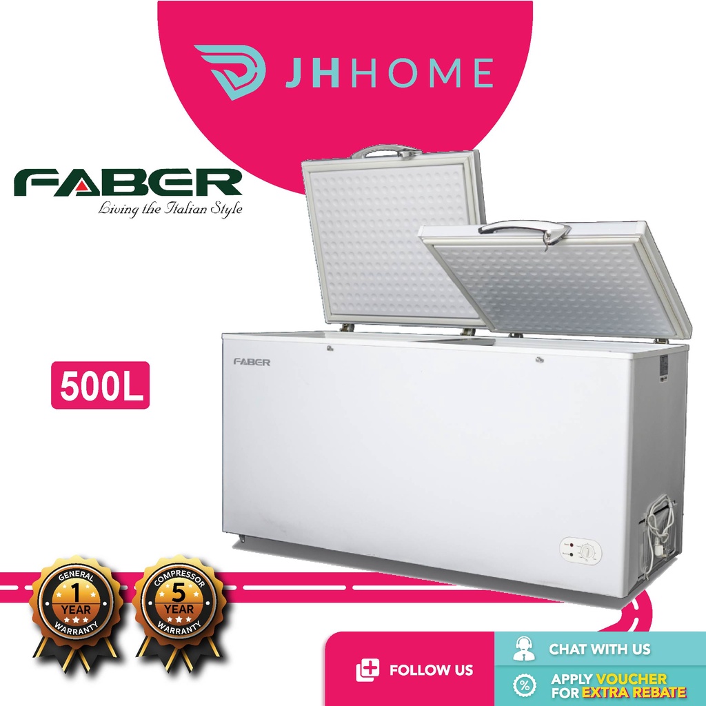 Faber 2 Door Dual Function Chest Freezer (500L) FZ-F528 (N)/Elba Italy Artico Chest Freezer ...