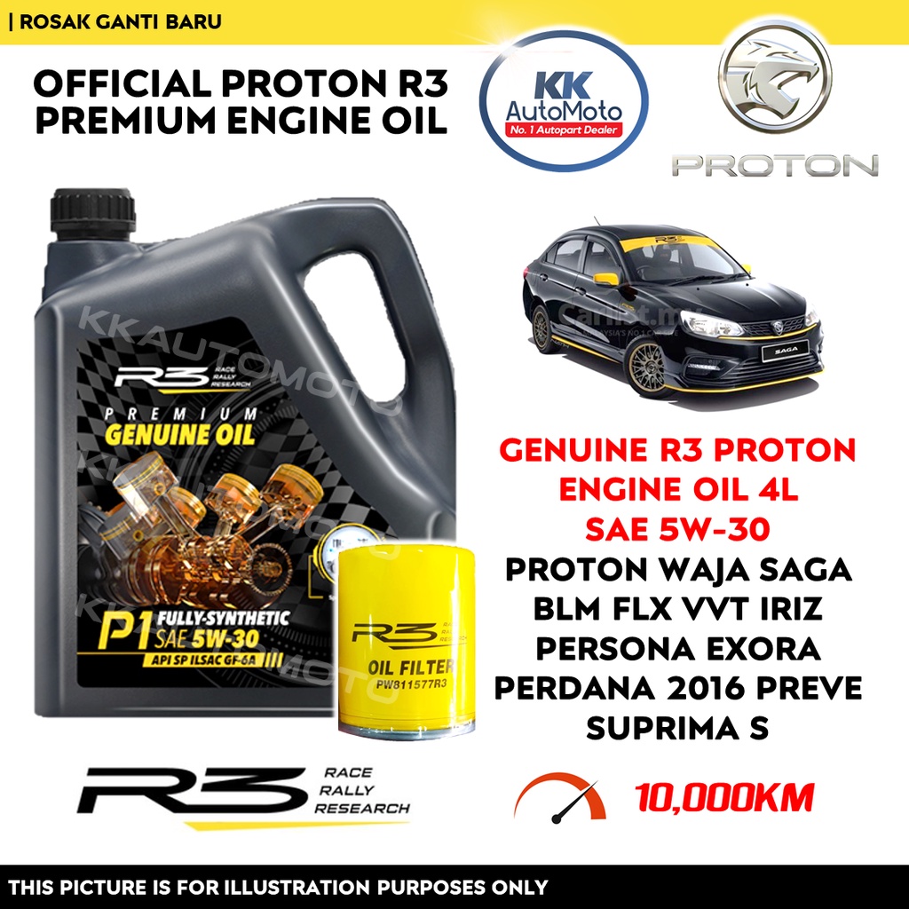 Genuine Proton P1 Fully Synthetic SAE 5W-30 5W30 Premium R3 High ...