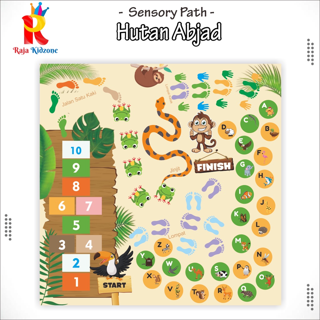 Raja Kidzone Sensory Path Educational Toy | Playmat- Alphabet Jungle ...