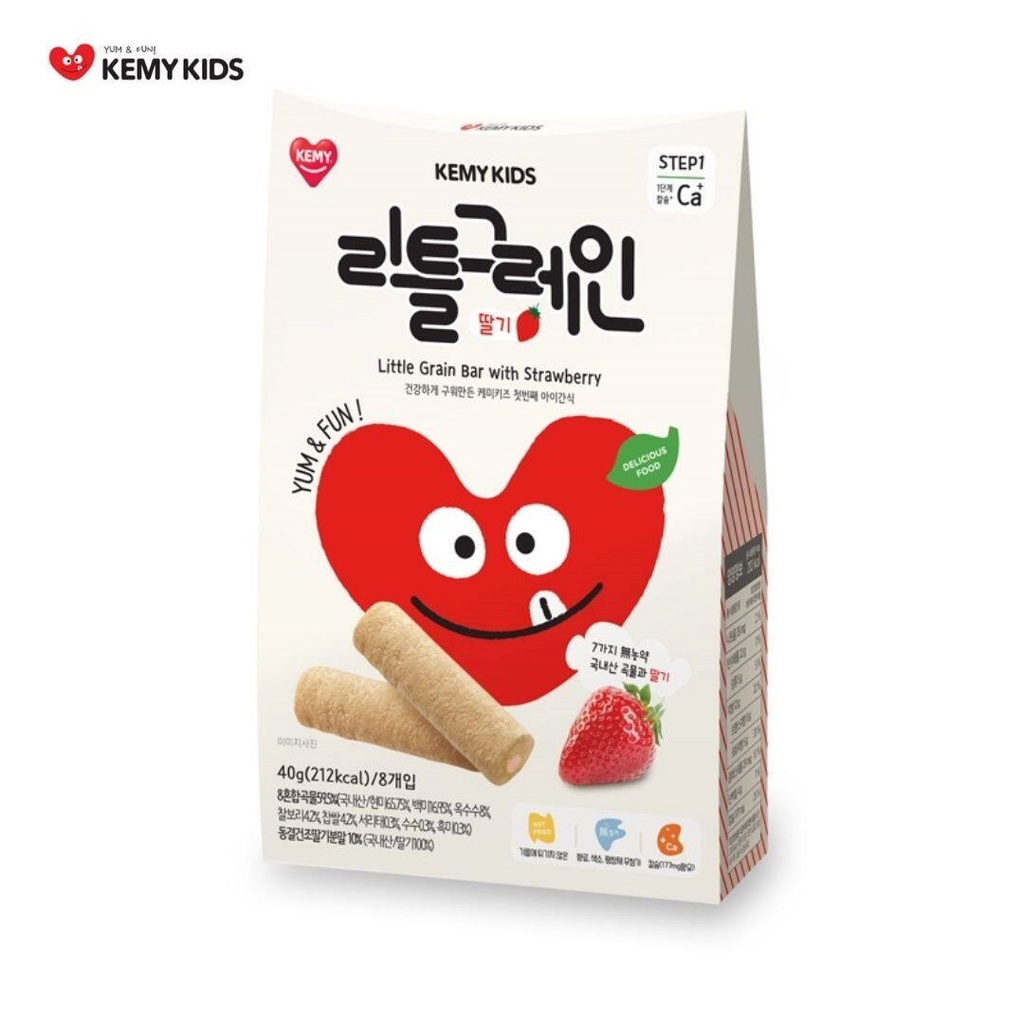 Kemy Kids Little Grain Bar with Strawberry (8 Sticks x 5g) Long Expiry ...