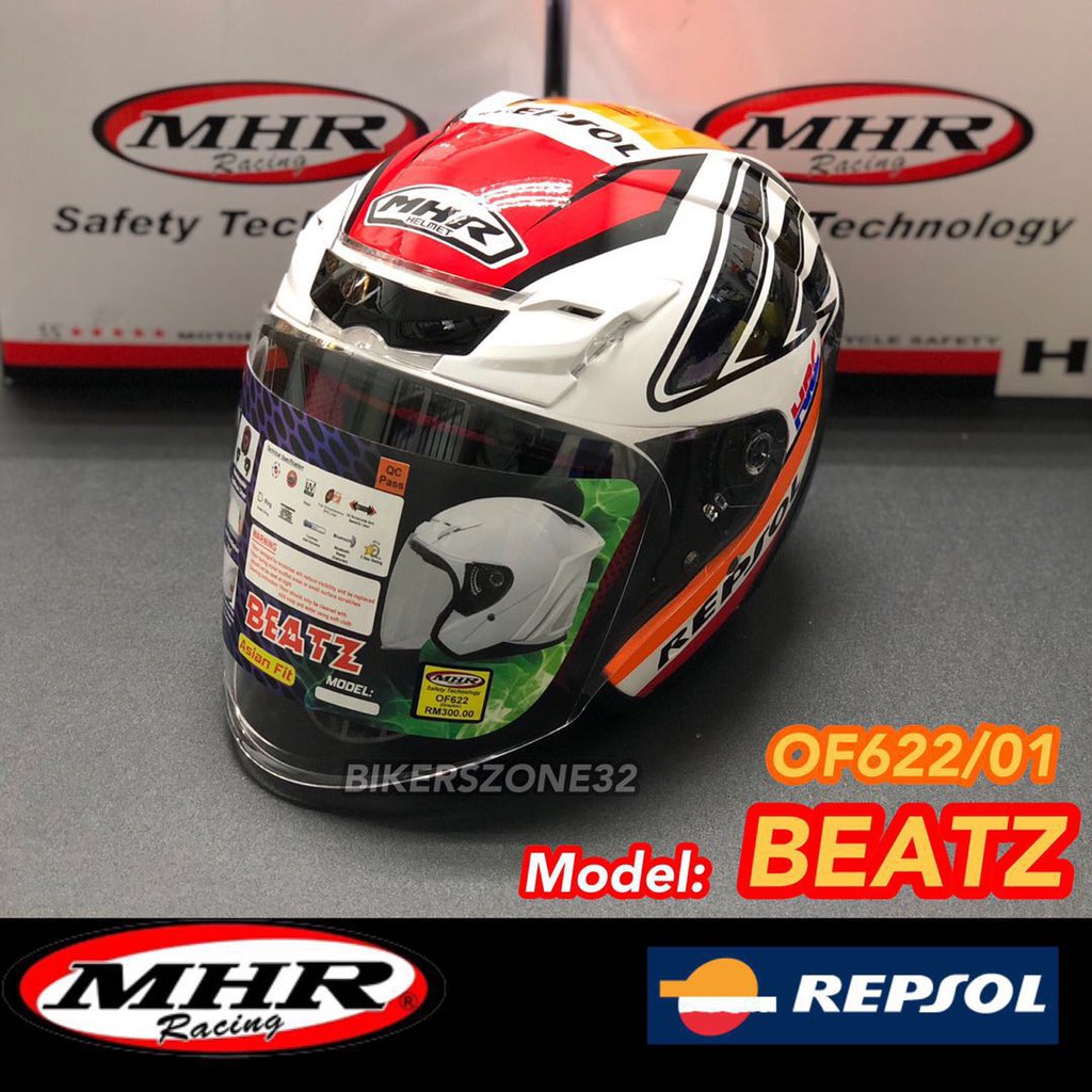 MHR Repsol Open Face Helmet / BEATZ (OF622/01) HRC Design | Shopee Malaysia