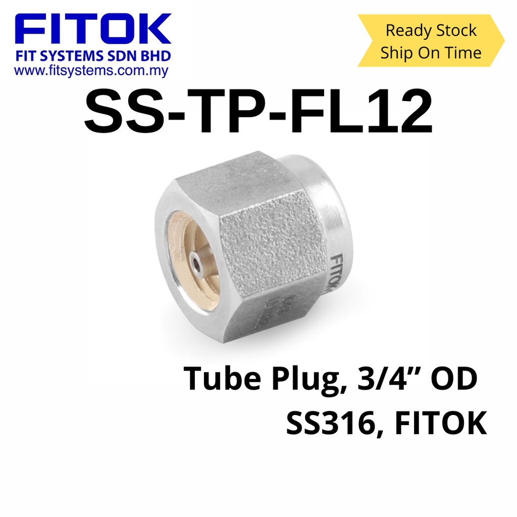 Tube Plug, SS316, FITOK, OD 1/8", 1/4", 3/8", 1/2", 3/4", 1" | Shopee ...