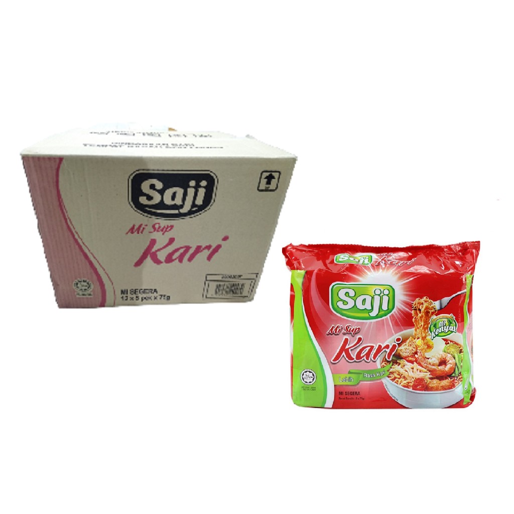 Saji Sajimee Instant Noodles Curry Soup Flavour (5 x 75gx12) | Shopee ...
