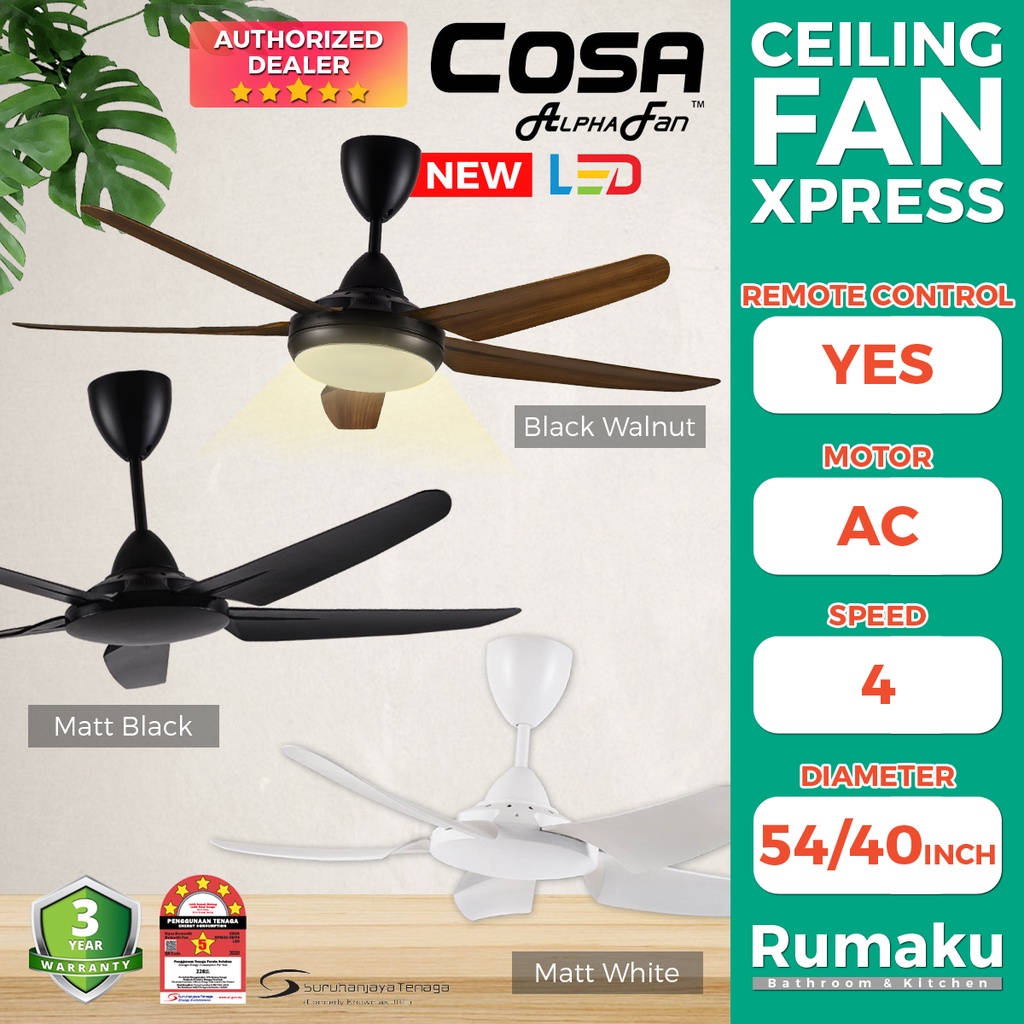 ALPHA Cosa Xpress 5B 40'' 54" Designer Home Remote Ceiling Fan Mini Fan ...