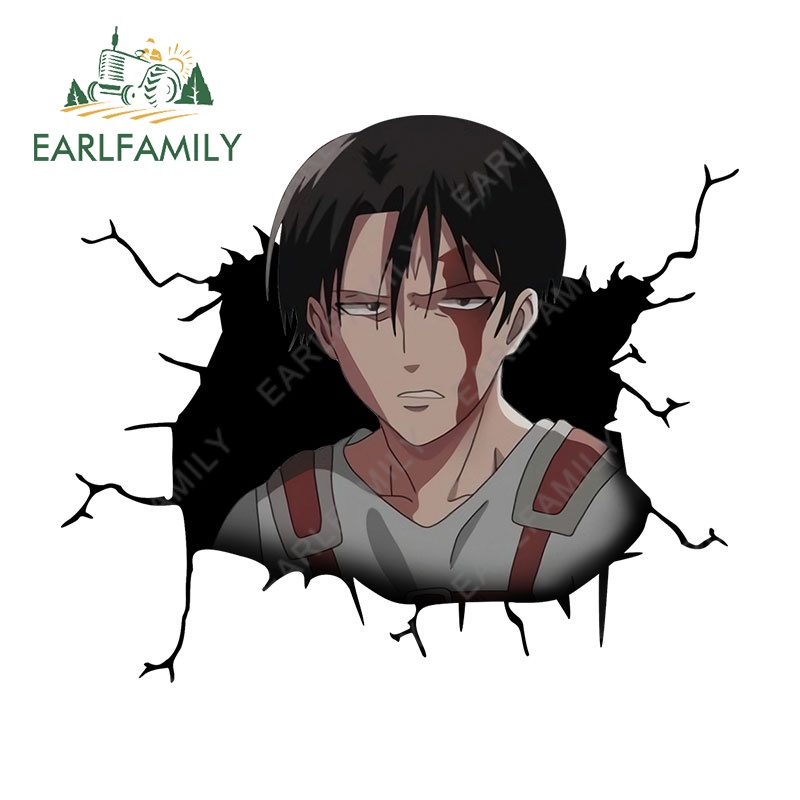 EARLFAMILY 13cm x 12.9cm Attack on Titan Levi Ackerman Car Stickers ...