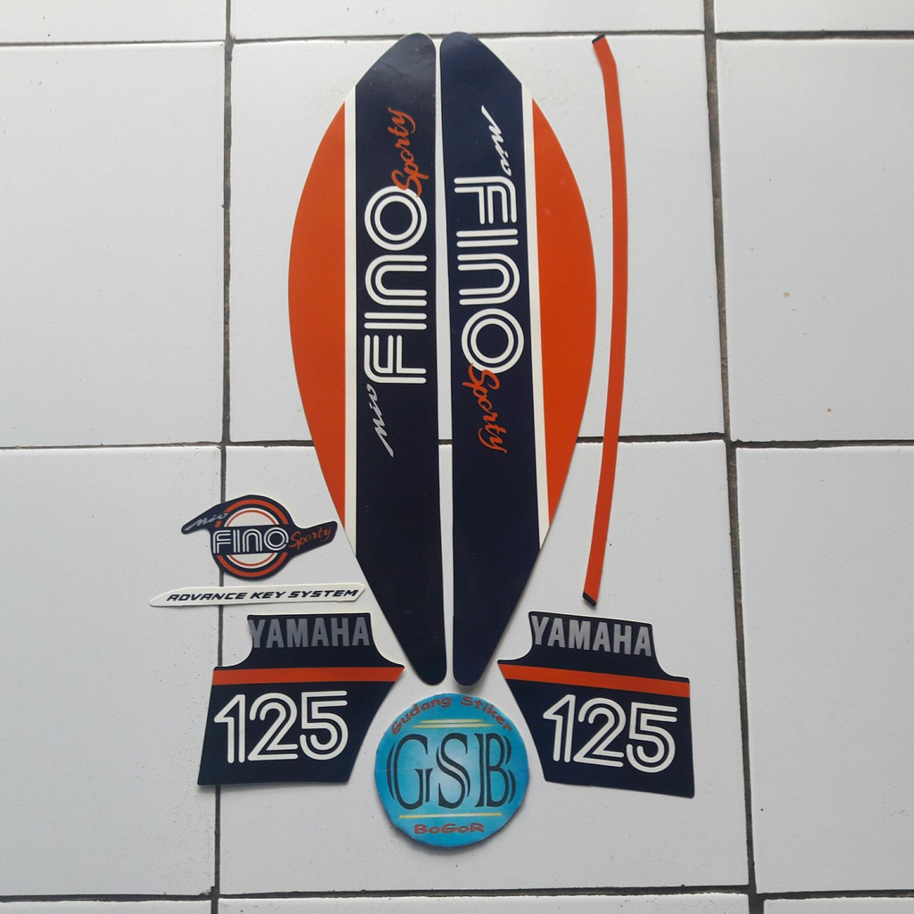Yamaha fino sporty 125 2017 dark blue motorbike sticker striping ...