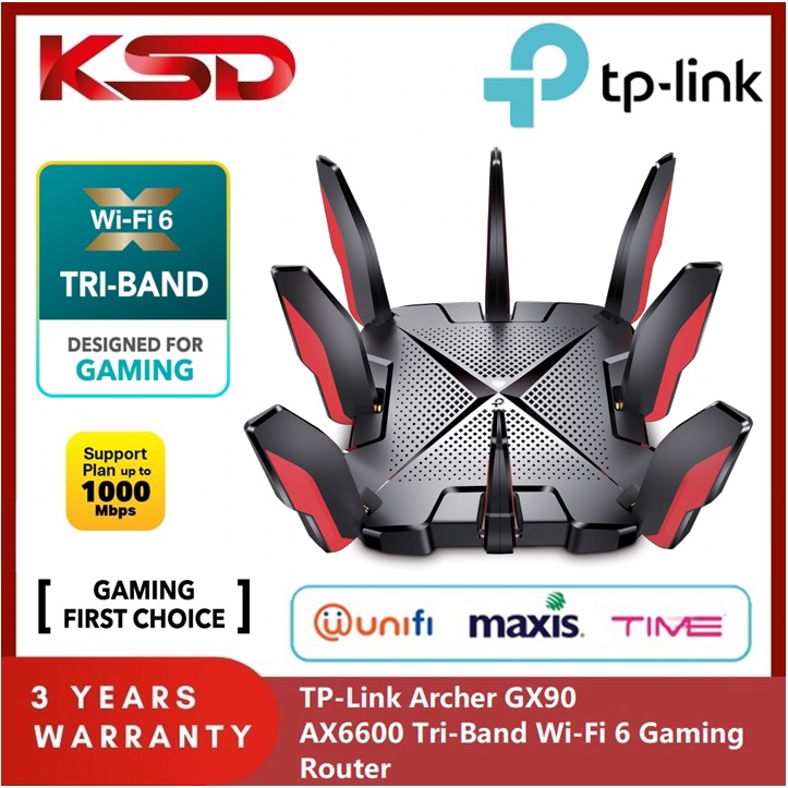 TP-Link Archer GX90 AX6600 Tri-Band Wi-Fi 6 Gigabit Gaming Router with ...