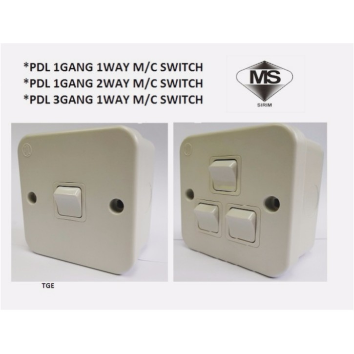 PDL 1GANG 1WAY/ 1GANG 2WAY/ 3GANG 1WAY Metal Switch 6AX 250V | Shopee Malaysia