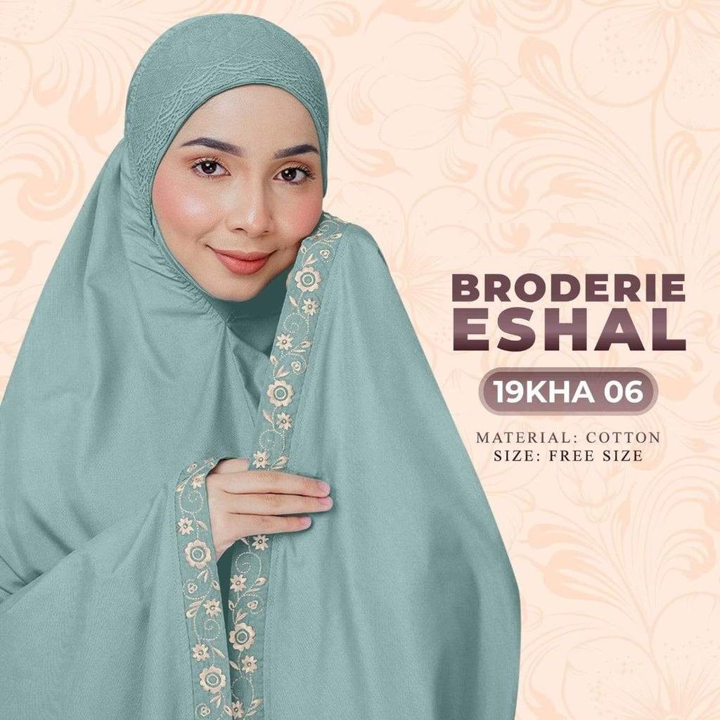 High Quality Telekung Vietnam Inspired Cotton Plain Sulam Broderie Eshal 19KHA Collection with ...