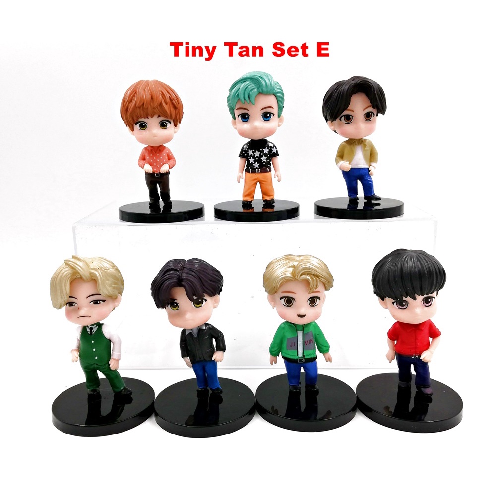 BTS Tiny Tan KPOP 7pcs Set Mini Collectible Action Figure Cake ...