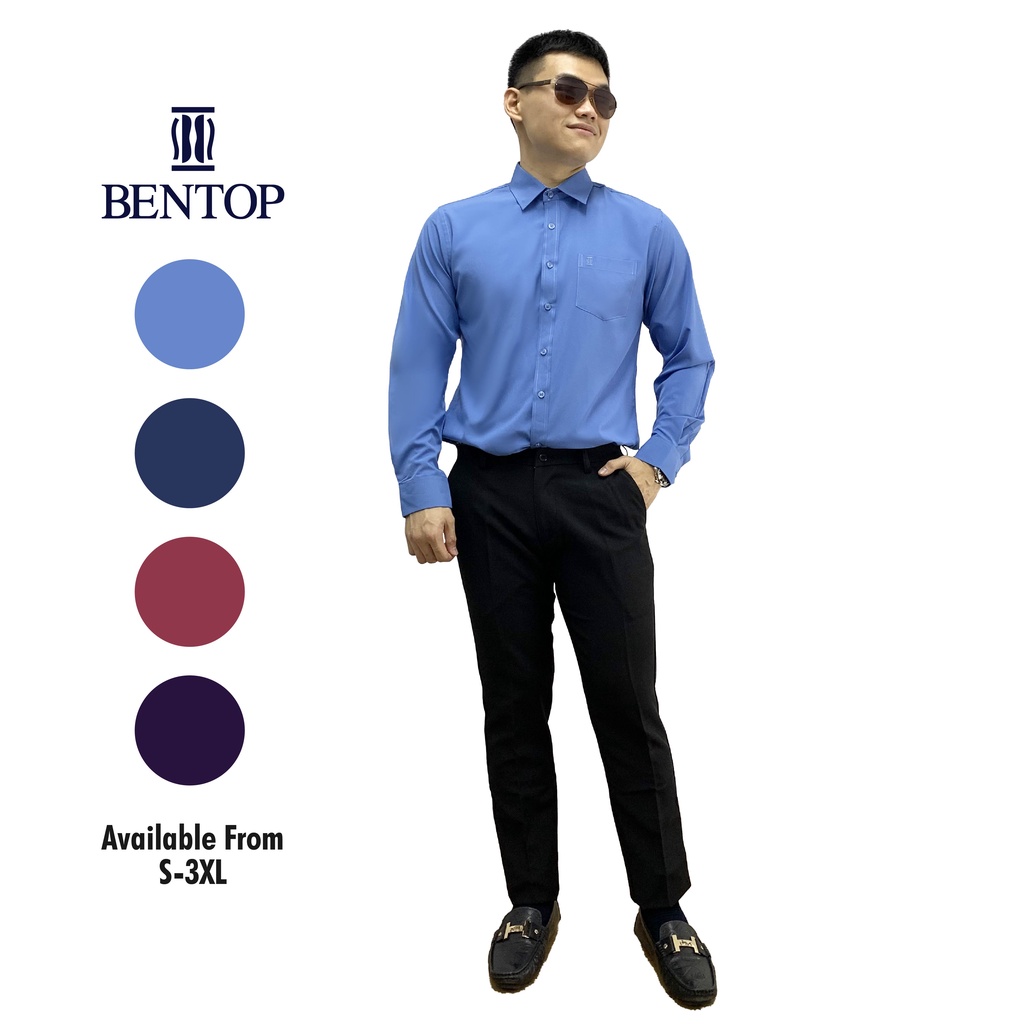 BENTOP Shirt Long Sleeve Slim Fit | Shopee Malaysia