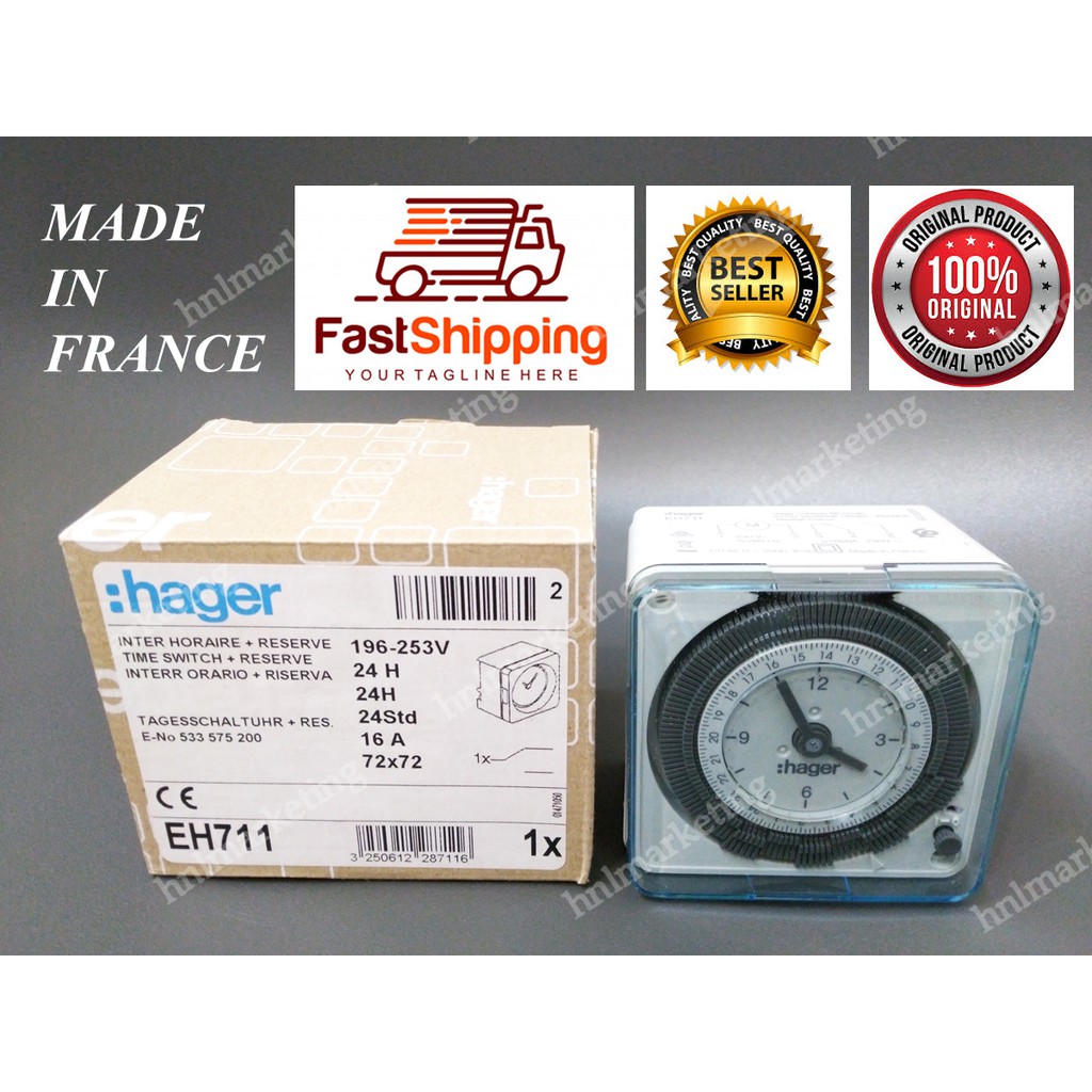 HAGER EH711 BACKUP TIMER ANALOGUE 100% ORIGINAL (MADE IN FRANCE ...