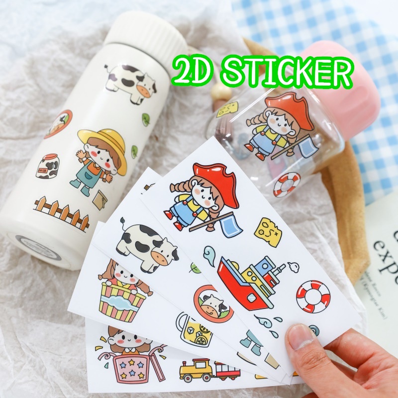 [Ready Stock] Cute Shape 2d Sticker Decoration for Diary Cute Pattern ...