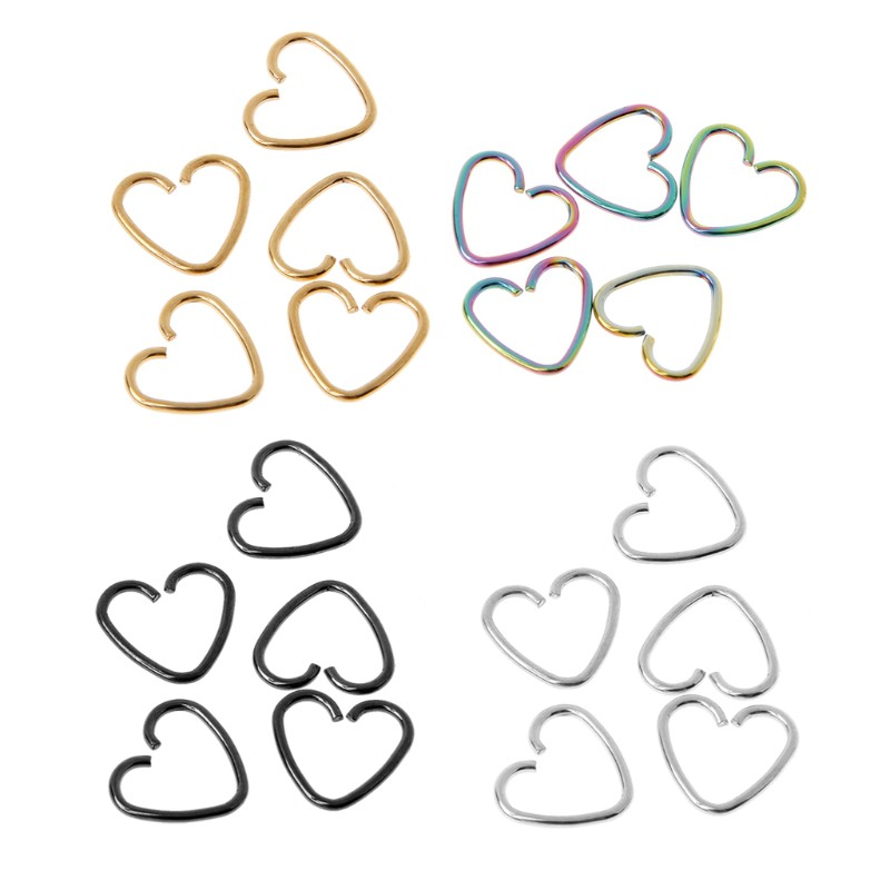 ARIN Heart Shaped Fake Tragus Piercing Hoop Helix Cartilage Daith Stud ...