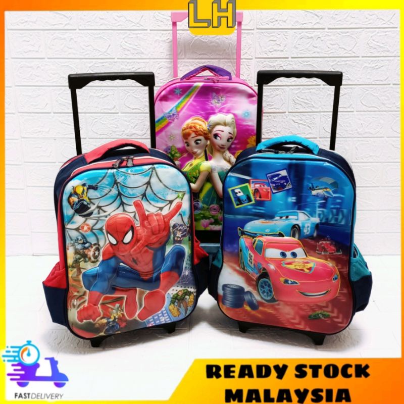 Ready stock 16” Children Trolley School Bag 6D cartoon | Shopee Malaysia