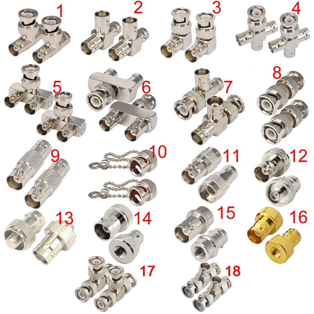 2 Pieces BNC Adapter Kits BNC Female to 2 Way 3 Way 4 Way Splitter ...