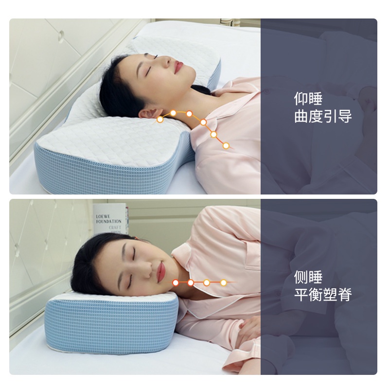 Anti Snoring Butterfly Pillow Large Ergonomic Memory Foam Cervical Pain ...
