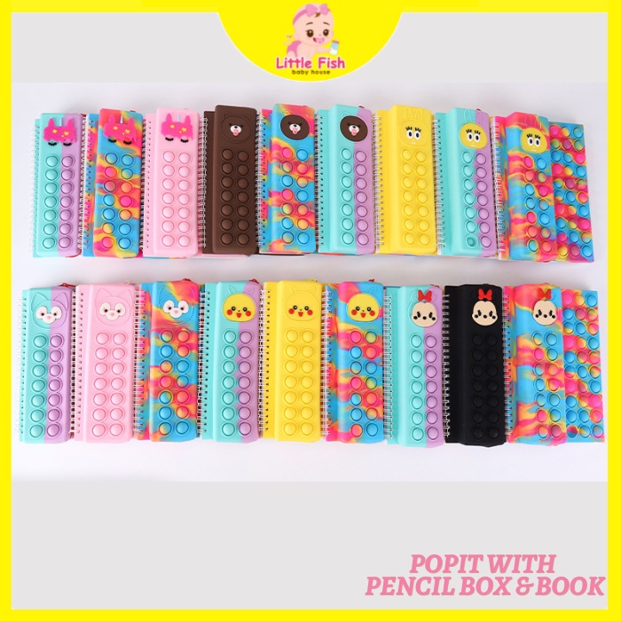 Colourful Pop it Bubble Toy Notepad Pencil/Pen Bag Notebook A5 (Ready ...