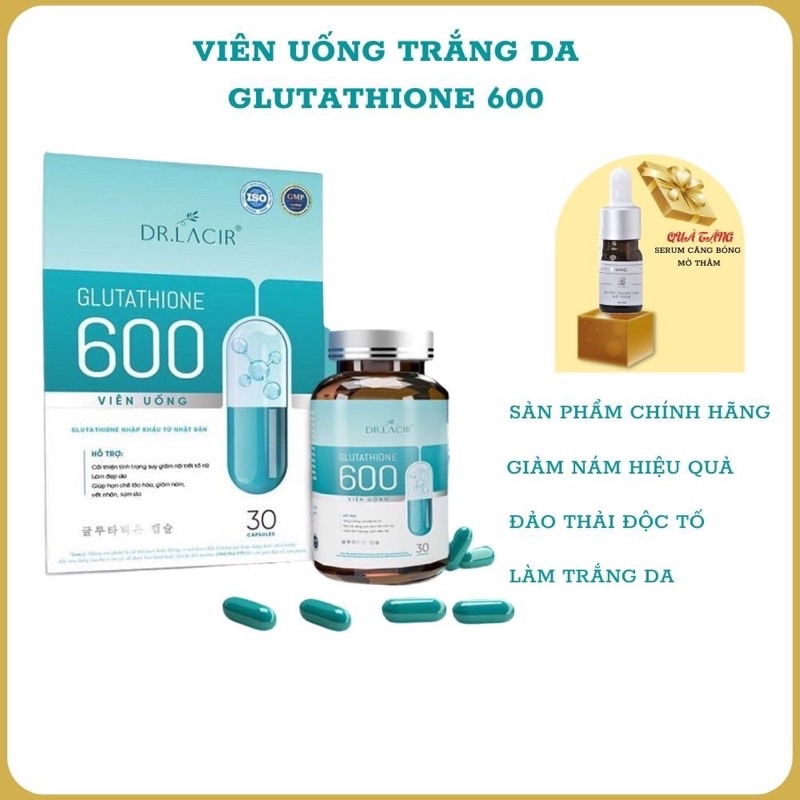 Glutathione 600 Dr Lacir skin whitening pills - translucent pills Slingshotm to balance female ...