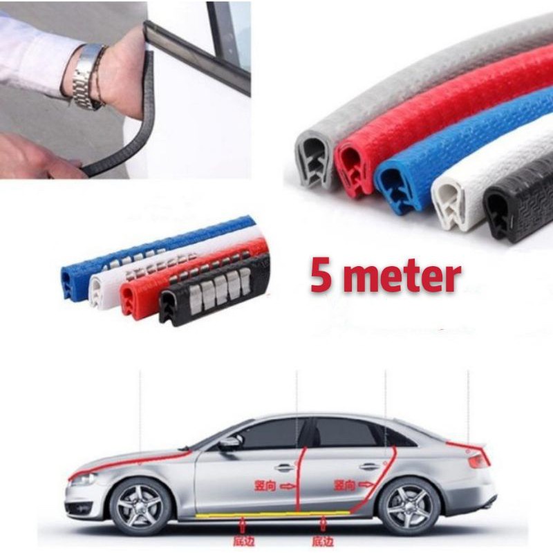 5M Car Door Edge Guard Rubber Strip Car Door Bonnet Protector Rubber ...