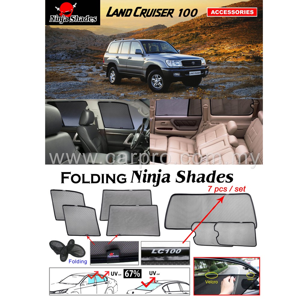 Toyota LC100 Landcruiser 100 Magnetic Ninja Shades Sunshade (7pcs ...