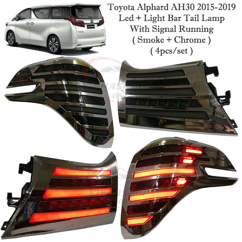 Toyota Alphard AH30 2015 - 2019 Led + Light Bar Tail Lamp With Signal ...