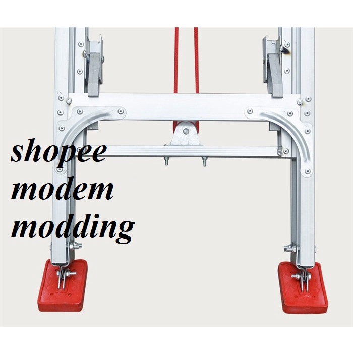 Ladder Foot L-Angle Straight Rubber Cap leg Aluminium Rail Step Tangga ...