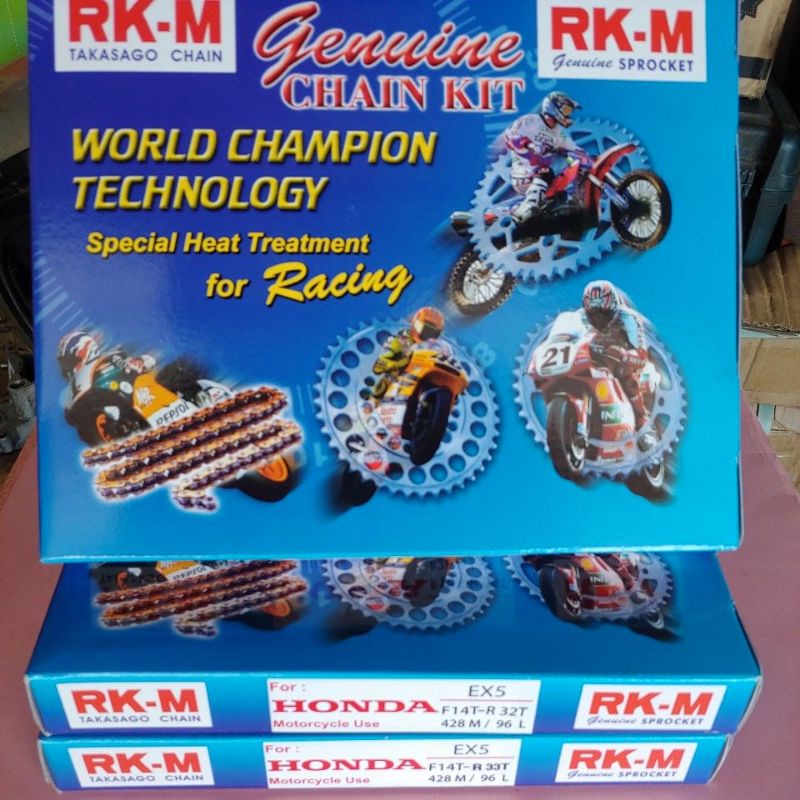 RK-M RKM Sprocket Set Spoket siap rantai Honda Ex5 Original 32 33 34 35 ...