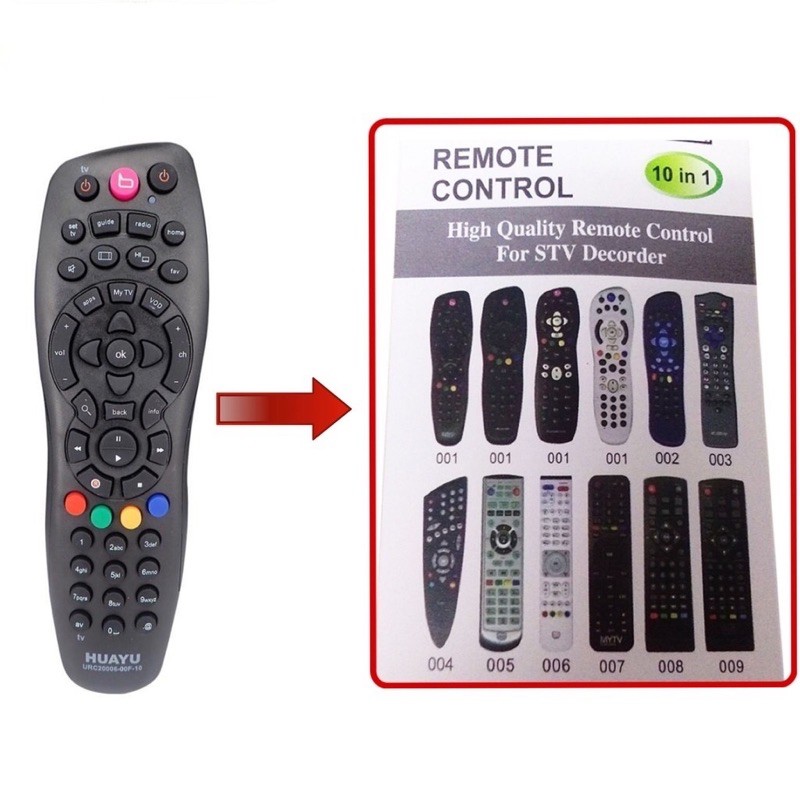 huayu 10 in 1 compatible For Astro/ beyond/ Njol/ hypp tv pvr Remote ...