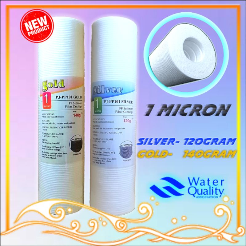 (GOLD & SILVER) 10” 1Micron 2-TIER PP Sediment Filter Replacement ...