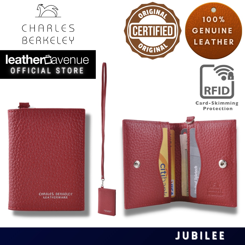 Charles Berkeley Jubilee Genuine Leather Neck Lanyard ID Wallet ...