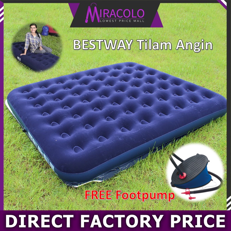 MIRA BESTWAY Premium Flocking Inflatable Camping Air Bed Mattress Tilam ...