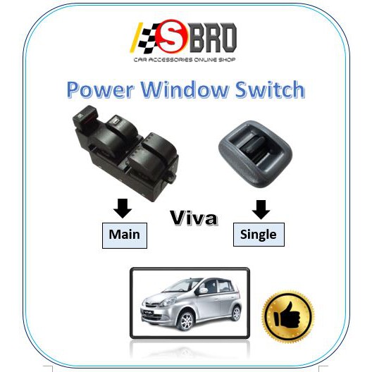 Perodua Viva OEM Power Window Single Switch and Main Switch | Shopee ...