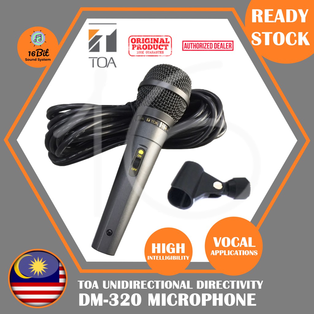 TOA Microphone AZAN DM-320 Dynamic Mircophone With 7.5 Meter Microphone ...