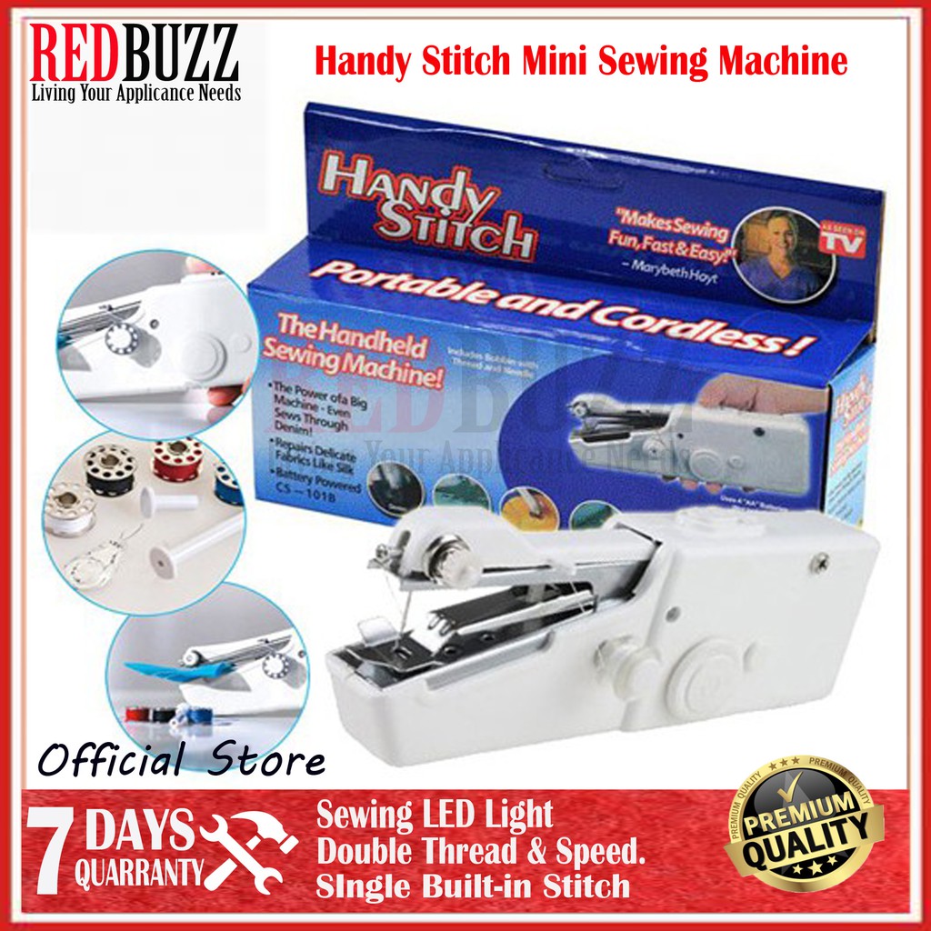 REDBUZZ Handy Stitch Mini Sewing Machine Portable Cordless Electric ...