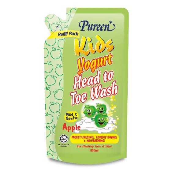Pureen Kids Yogurt Head to Toe Wash -Apple - (Refill Pack) | Shopee ...