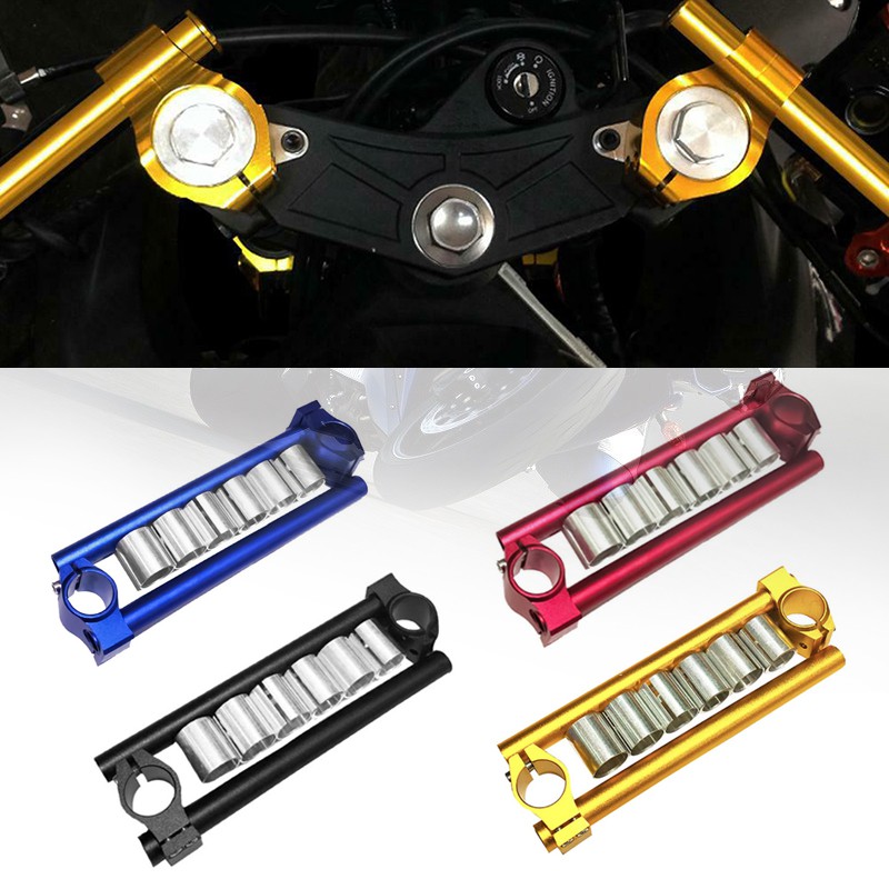 HANDLE BAR CLIP ON UNIVERSAL MOTORCYCLE CNC HANDLEBAR RACING ADJUSTABLE ...