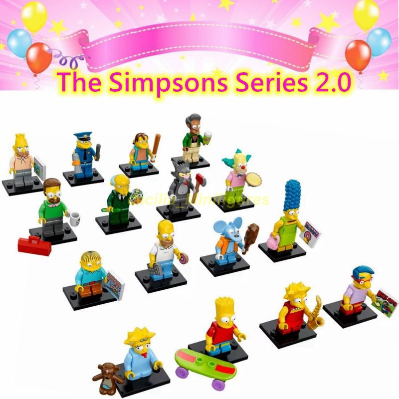 Compatible with Leging Minifigures Ultraman The Simpsons Cute Cartoon ...