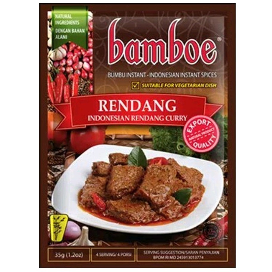 Bamboe Rendang Beef/Indonesian Rendang Curry Instant Seasoning (35g ...