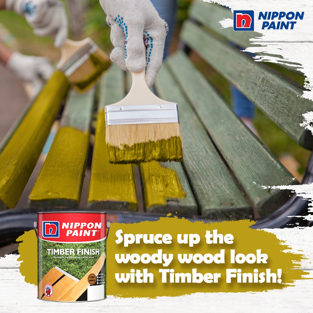 1 LITER NIPPON PAINT TIMBER FINISH SYELEK KAYU VARNISH KAYU TIMBER ...