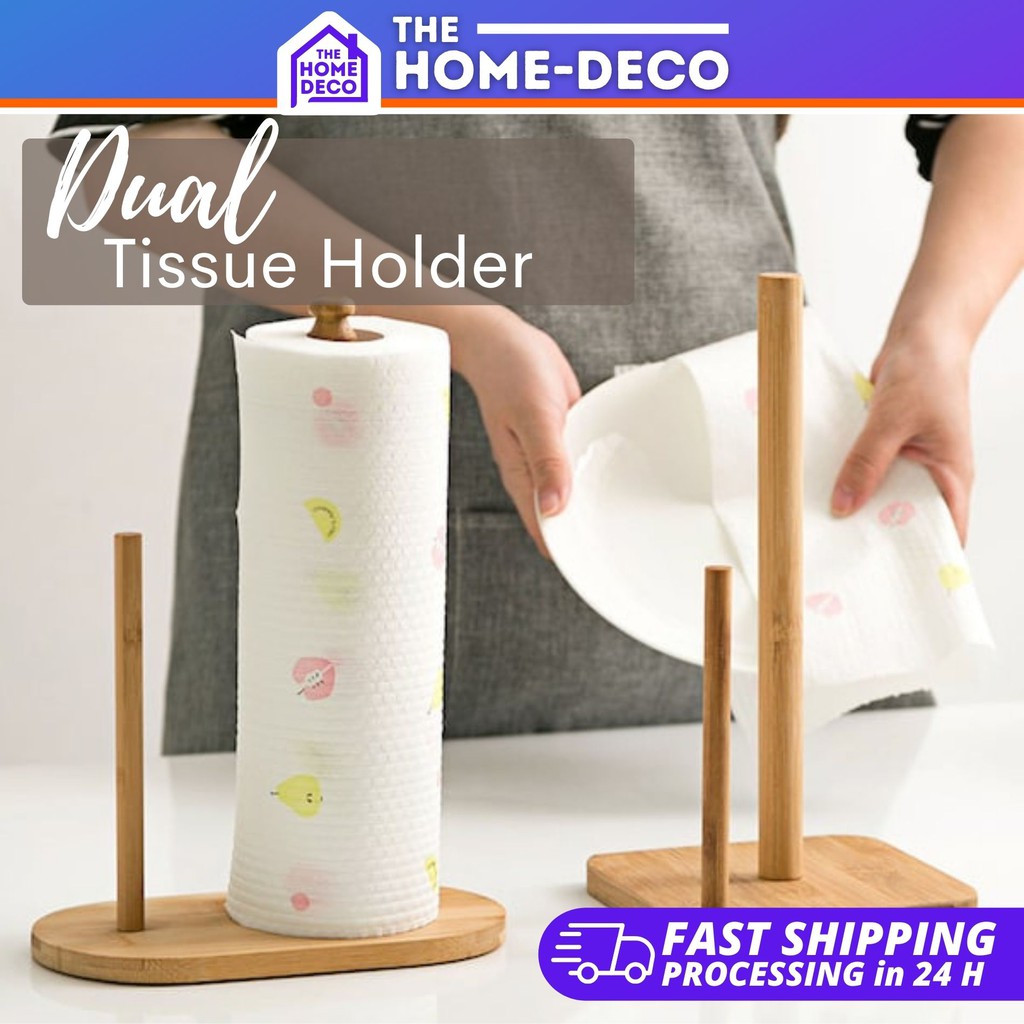 High Quality Vertical Wooden Dual Tissue Holder Square Oval Base Roll ...