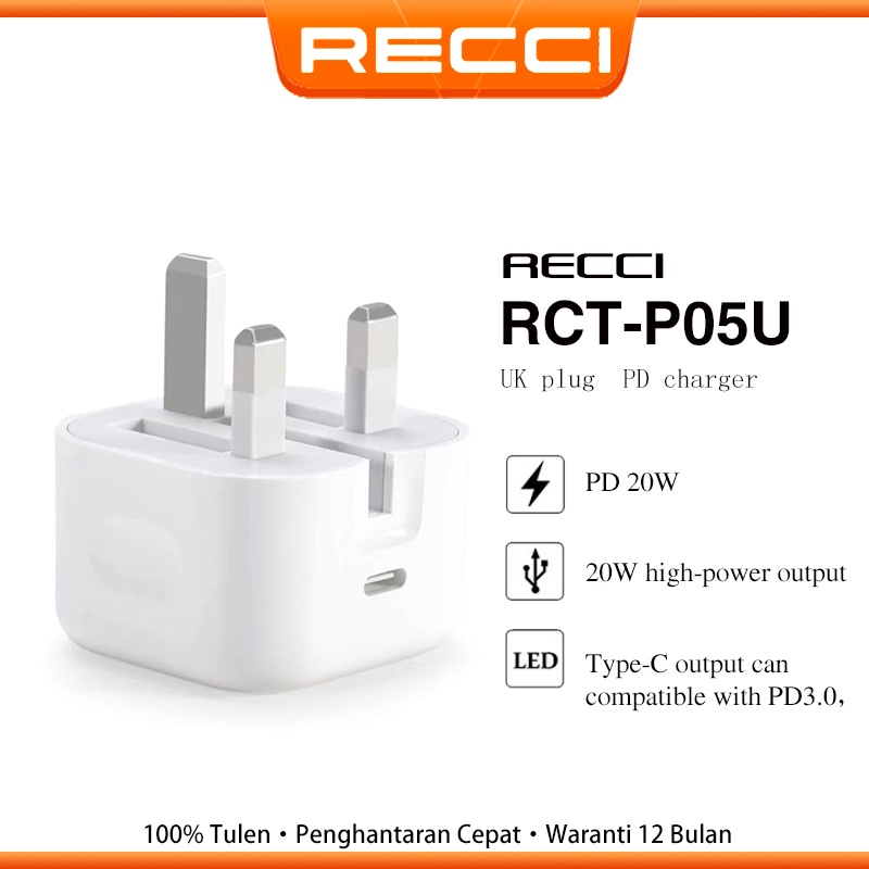 RECCI PD 20W USB C Adapter Fast Charger QC 3.0 Charger Phone Charger Type C Plug Phone 13 Pro ...