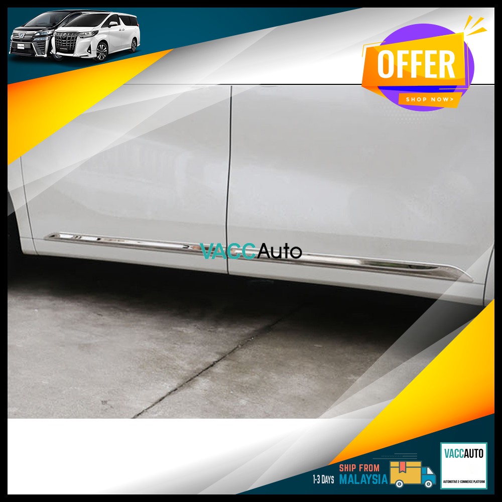 Toyota Vellfire / Alphard 30 Series Door Moulding Chrome Garnish Body ...