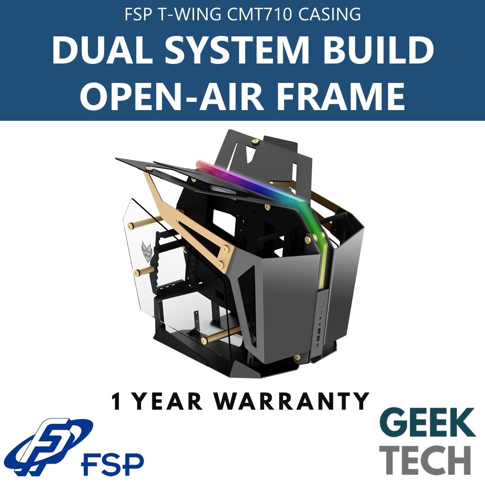FSP T-Wing CMT710 Aluminium Open-Air Dual System Casing | Shopee Malaysia