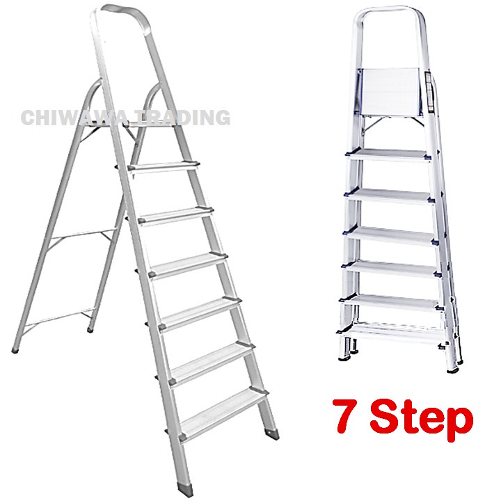 ( LD8 ) 7 Steps Household Commercial Foldable Steel Ladder / Tangga ...