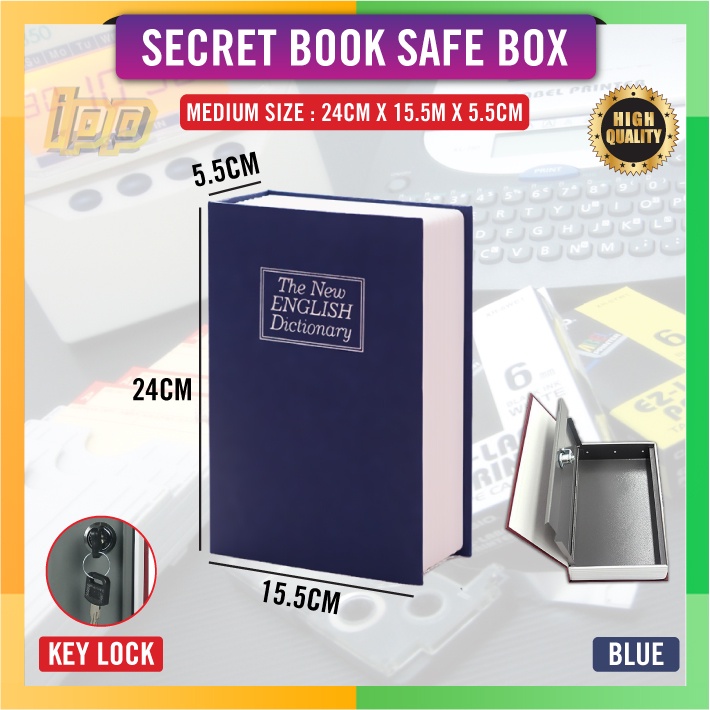 Secret Book Safe Box / Dictionary Metal Book Cash Box / Petty Cash Buku ...