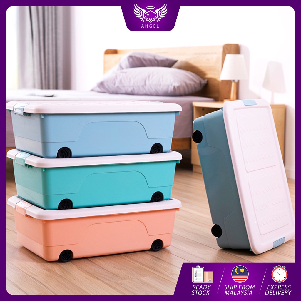 ANGEL (Set of 2) Korea Under Bed Box Bedroom Storage Box Viral Children ...