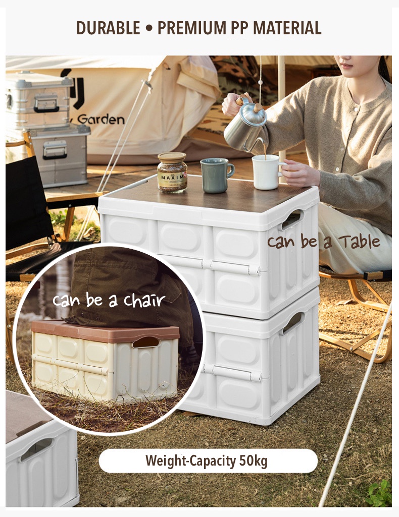 🔥NEW🔥Premium Large 55L Foldable Storage Box Plastic Organizer Box ...